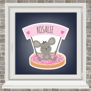 Geboortesticker | Beschuit met roze muisjes - Geboorteplein.nl