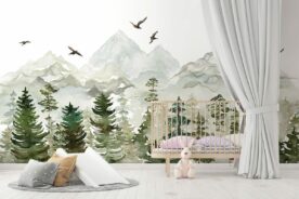 Behang | Hert in het bos - Geboorteplein.nl