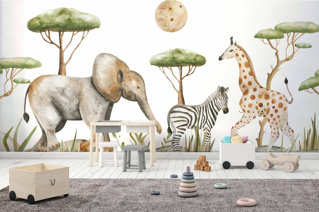 Behang kinderkamer kinderkamer & babykamer - geboorteplein.nl