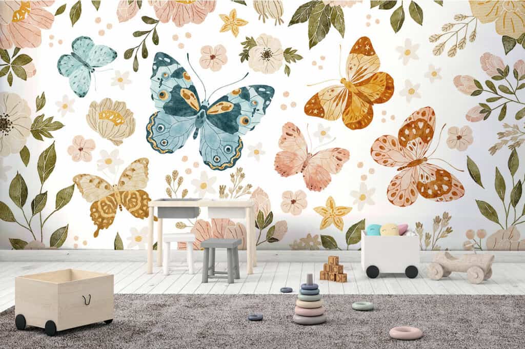 Behang kinderkamer | Vliesbehang op maat - Geboorteplein
